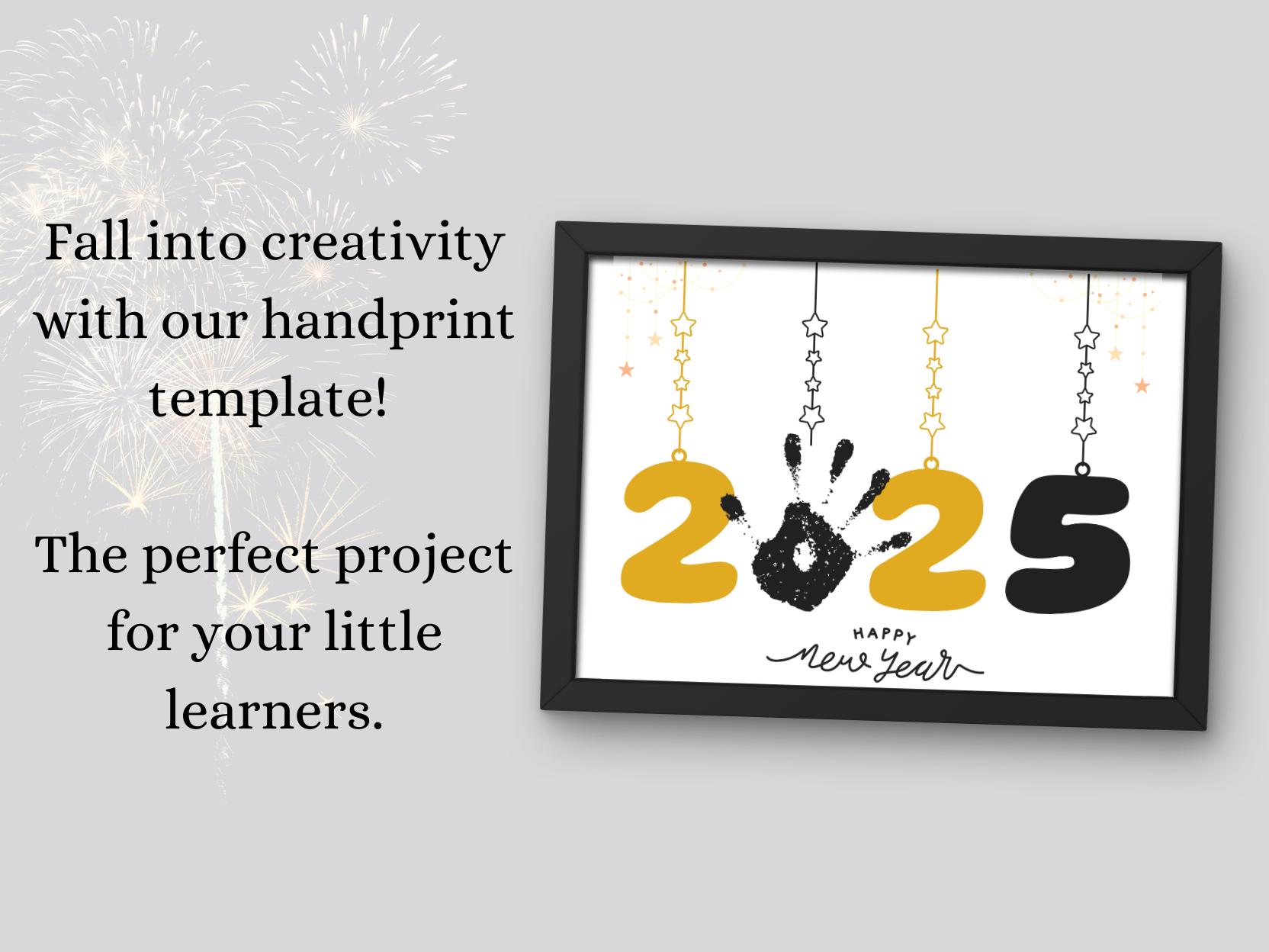 Festive New Year Handprint Art: DIY Keepsake Craft for Kids, Preschool ...