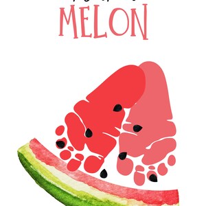 Watermelon Footprint Art: Summer Baby Keepsake (digital Download) - Etsy