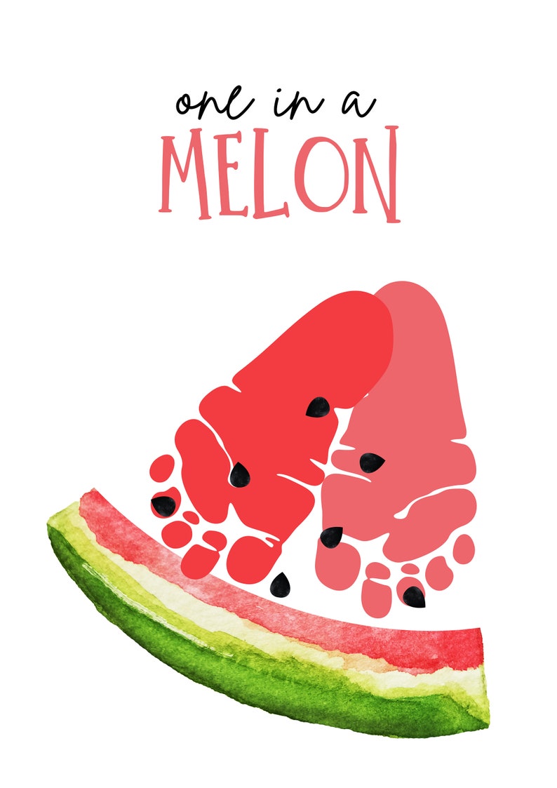 Watermelon Footprint Art: Summer Baby Keepsake (digital Download) - Etsy