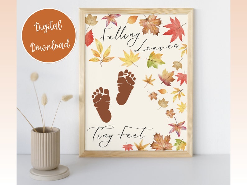 Footprint Art, Fall Art Print, Preschool Fall Printable, Preschool Fall ...