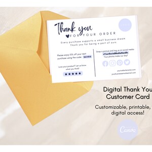 Small Business Thank You Card Template | Thanks for Your Purchase Card ...