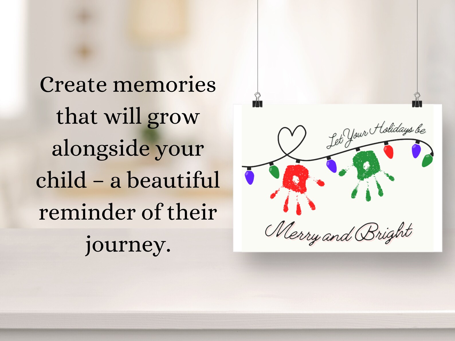 Festive Handprint Art Keepsake: Christmas Kids Craft Printable | Merry ...