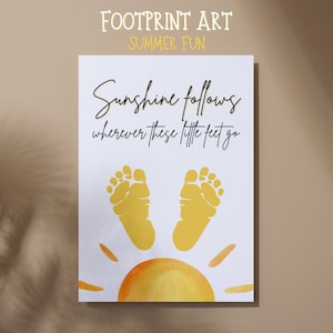 Baby Footprint Art SVG, Keepsake Craft for Preschool and DIY Projects ...