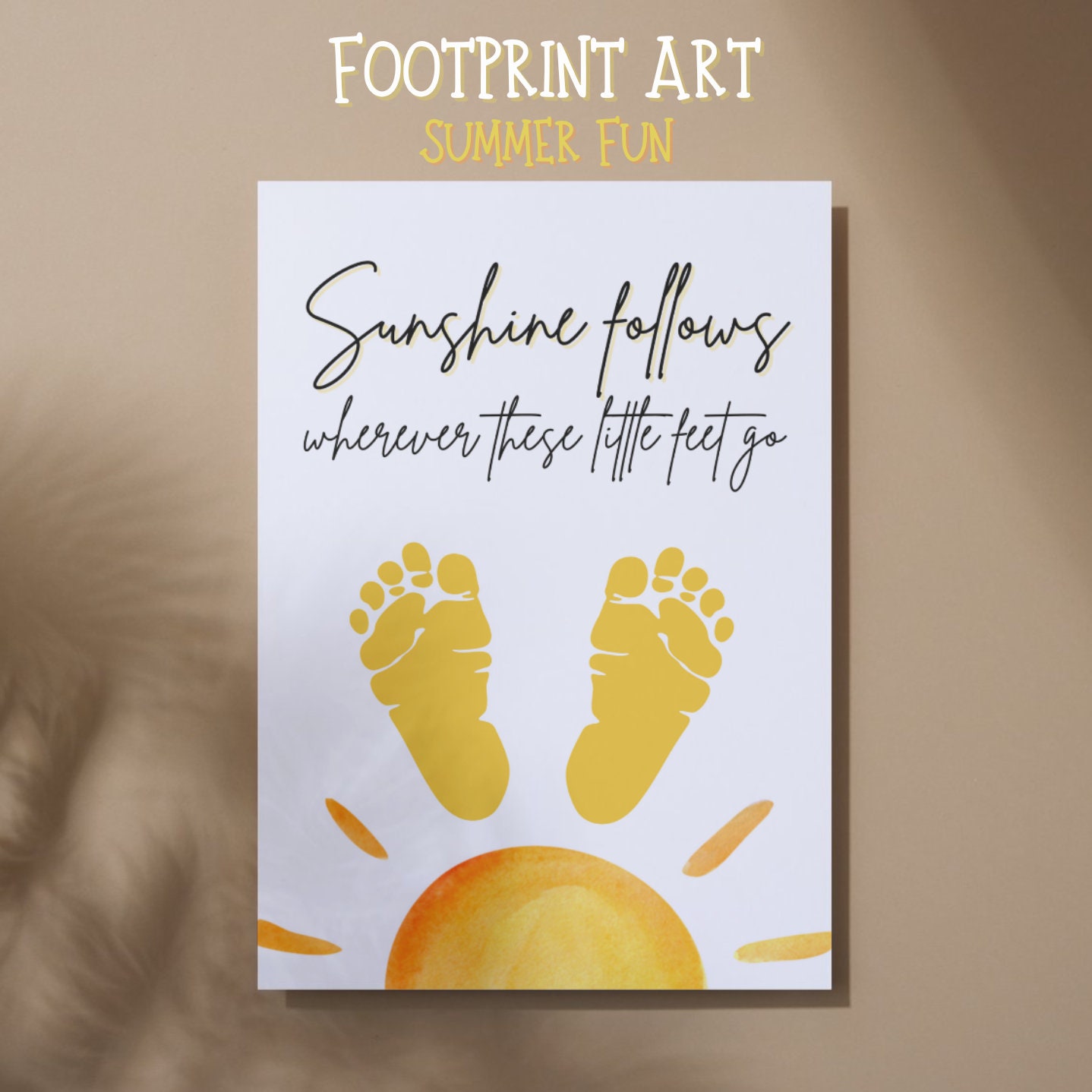Baby Footprint Art SVG, Keepsake Craft for Preschool and DIY Projects ...