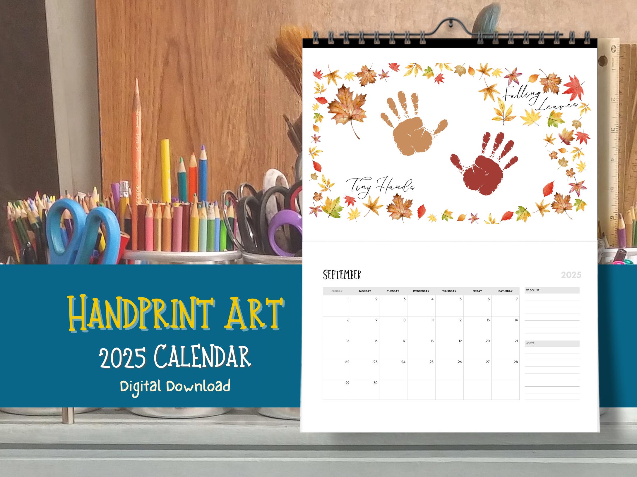 2025 Printable Hand & Footprint Calendar Bundle: Art Activity for Kids ...