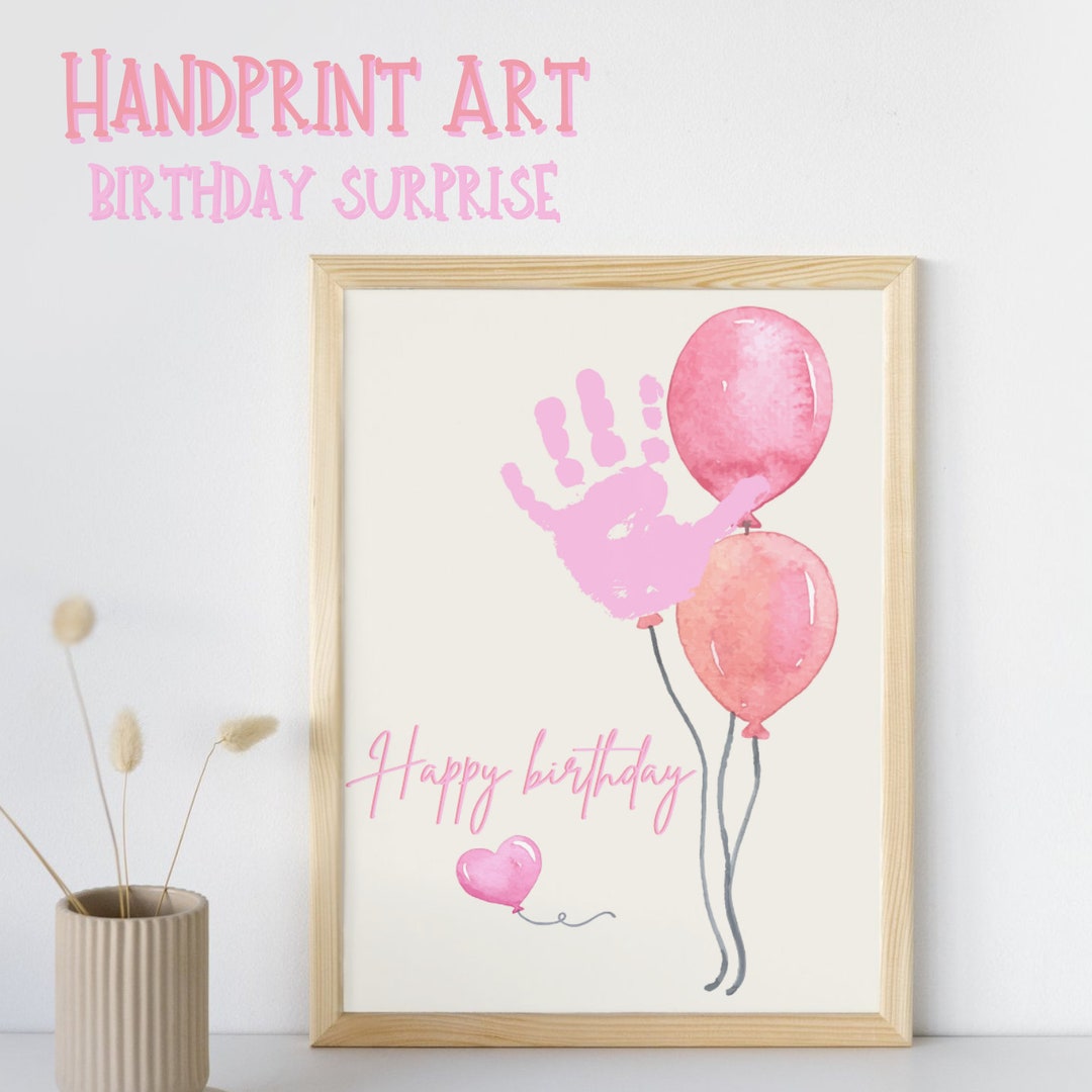 Adorable Baby Handprint Keepsake: DIY Birthday Craft With Printable SVG ...
