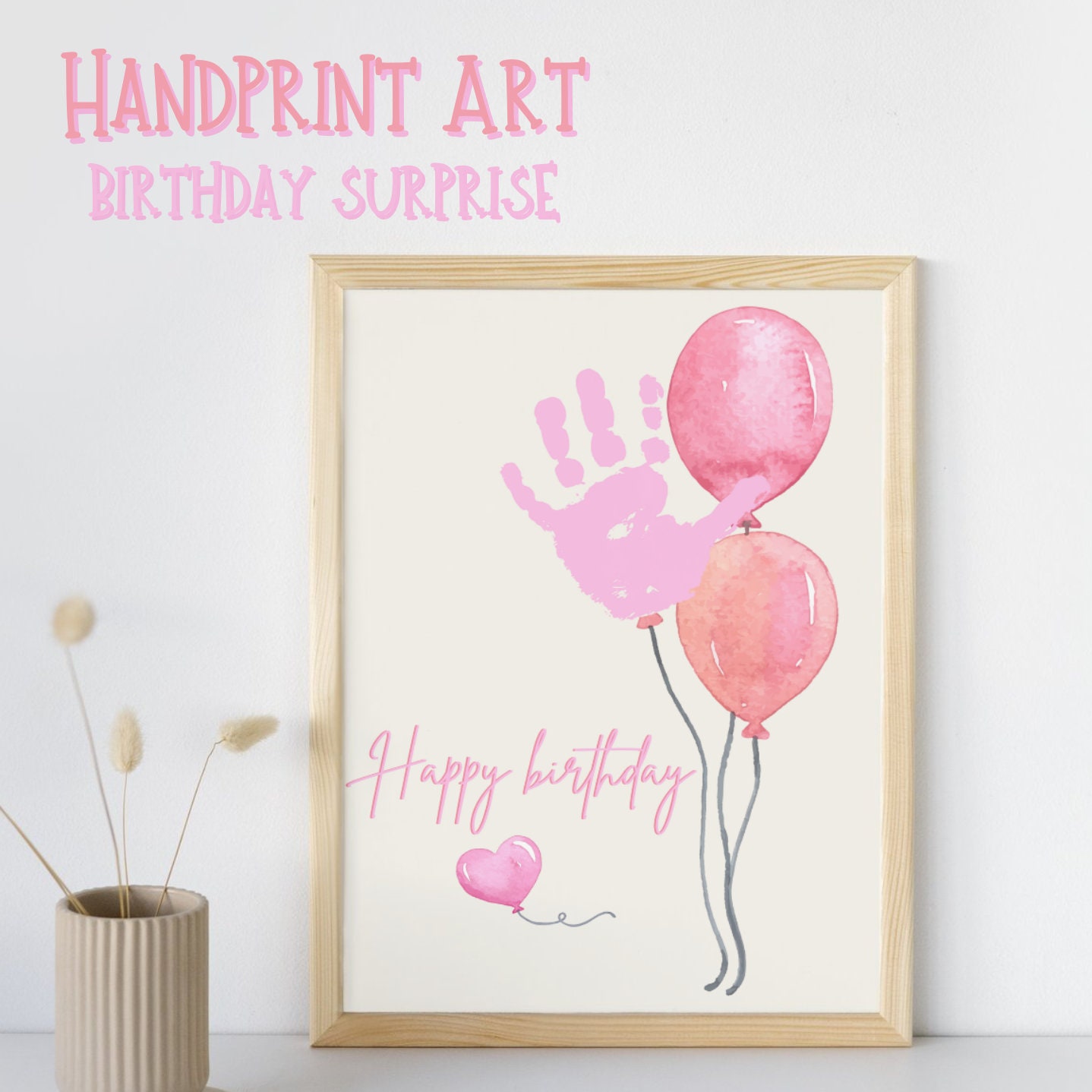 Adorable Baby Handprint Keepsake: DIY Birthday Craft With Printable SVG ...