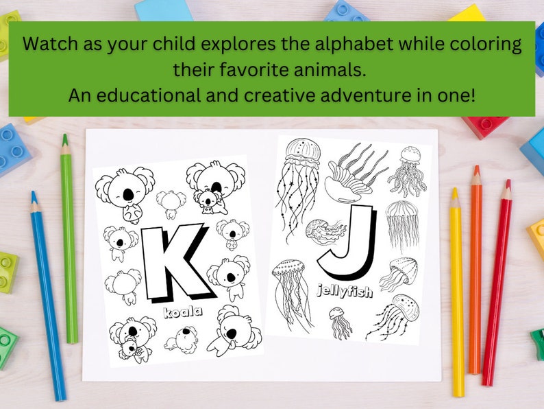 Alphabet Animal Adventures: Coloring Pages Alphabet - Etsy
