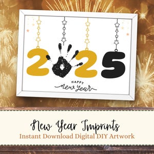 Festive New Year Handprint Art: DIY Keepsake Craft for Kids, Preschool ...