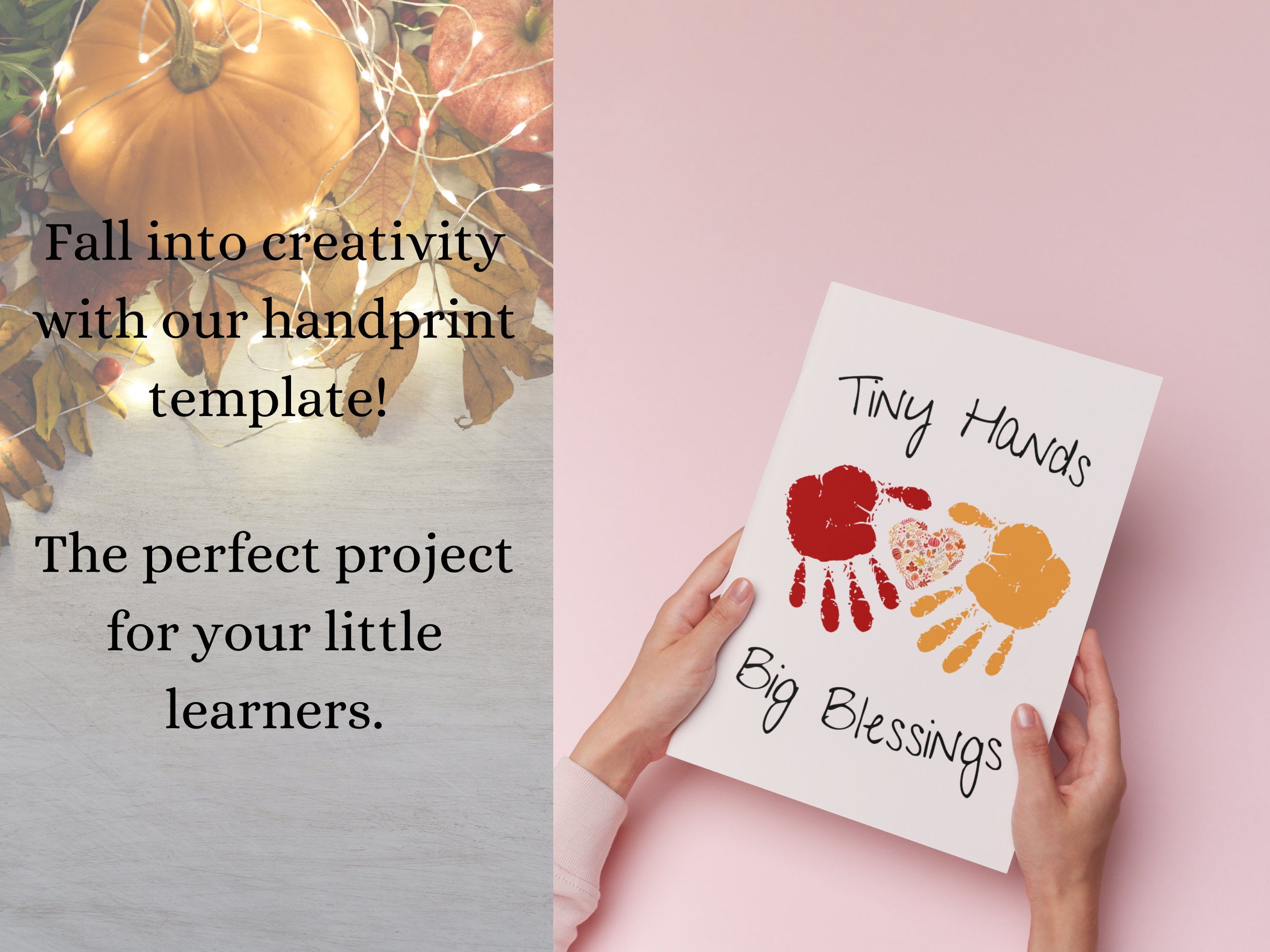 Thanksgiving Handprint Art: 'tiny Hands, Big Blessings' Keepsake ...