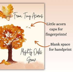 Fall Handprint Art: Acorn Oak Tree Keepsake (digital Download) - Etsy