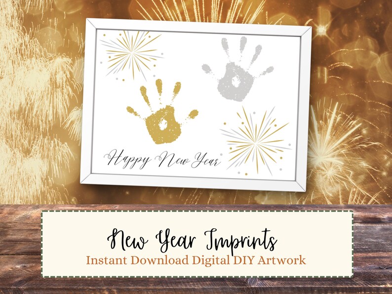 Festive New Year Handprint Art: DIY Keepsake Craft for Kids, Preschool ...