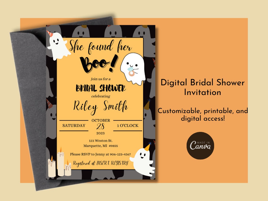 She Found Her BOO Bridal Shower Invitation Customizable - Etsy
