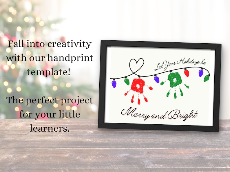 Festive Handprint Art Keepsake: Christmas Kids Craft Printable | Merry ...