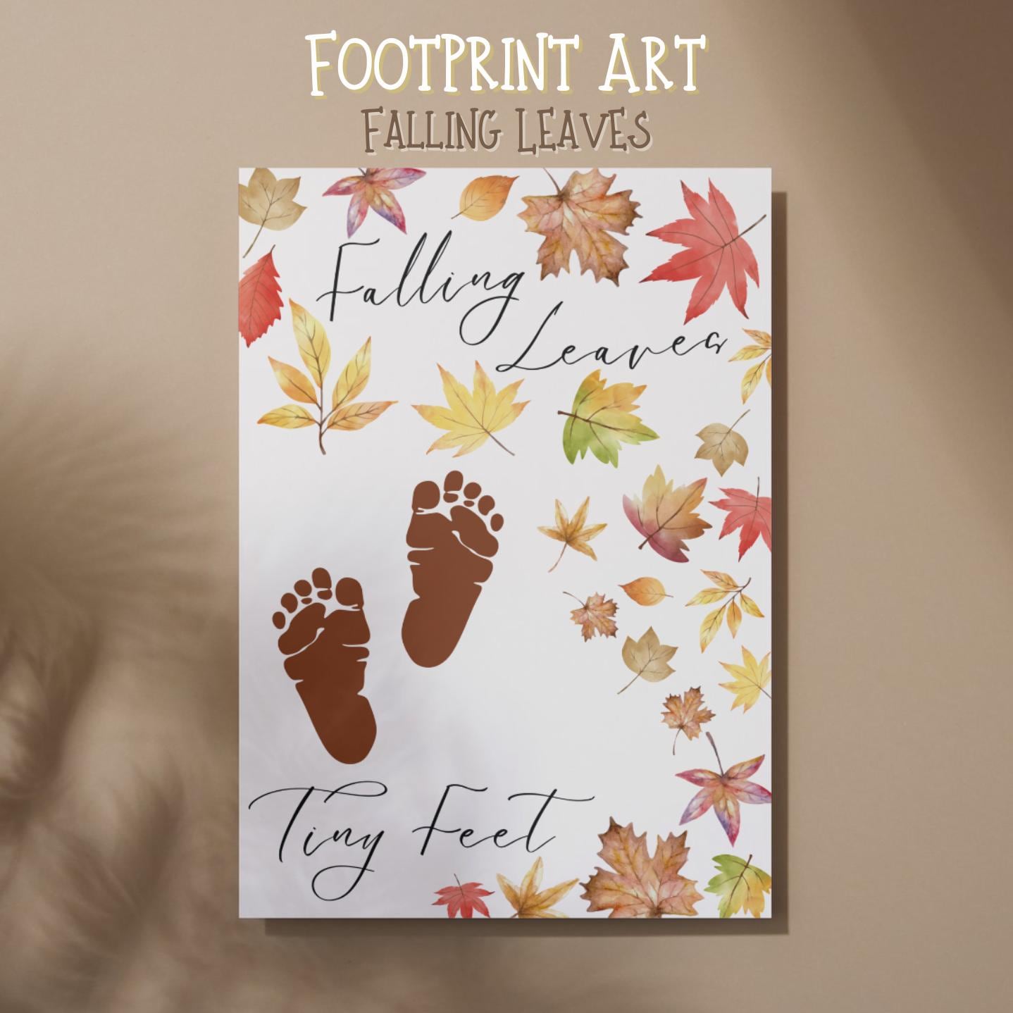 Kids DIY Footprint Art Print for Fall Thanksgiving Crafts and Preschool ...