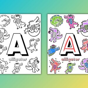 Alphabet Animal Adventures: Coloring Pages Alphabet Worksheets, Digital ...