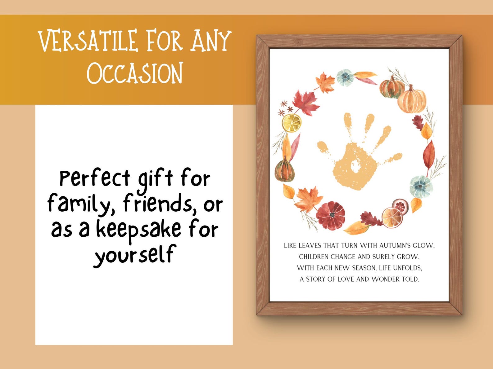Fall Handprint Art: Keepsake Poem, Preschool Printable (digital ...