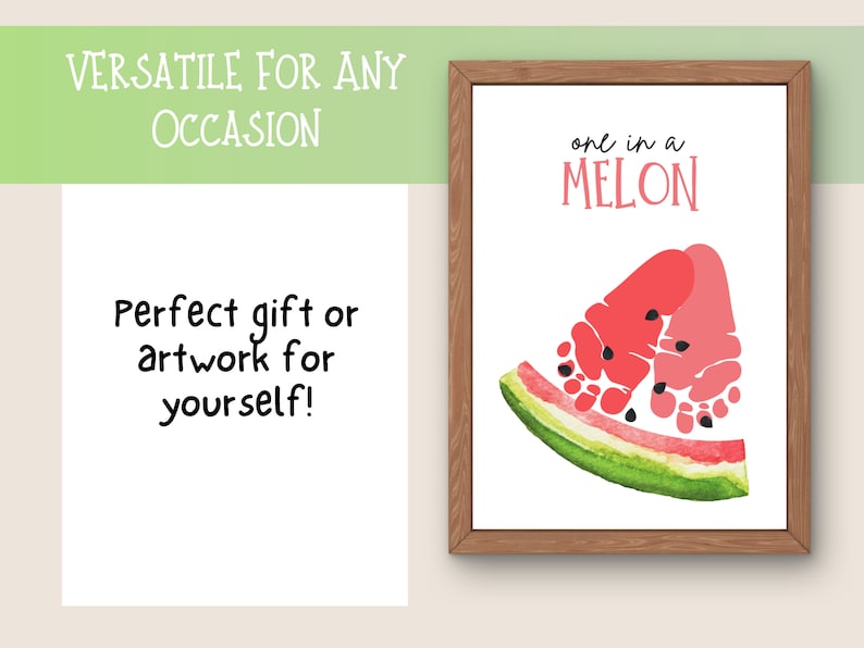 Watermelon Footprint Art: Summer Baby Keepsake (digital Download) - Etsy