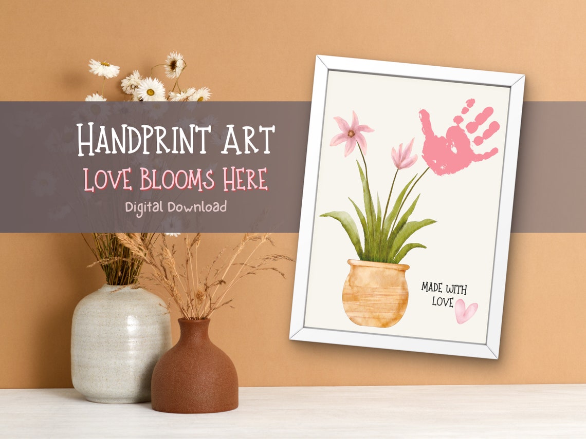 Floral Handprint Art Handprint Craft, Handprint Keepsake, Preschool ...