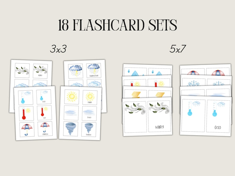 Weather Flashcards for Kids - Preschool Printable Learning Activity - Etsy