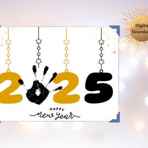 Festive New Year Handprint Art: DIY Keepsake Craft for Kids, Preschool ...