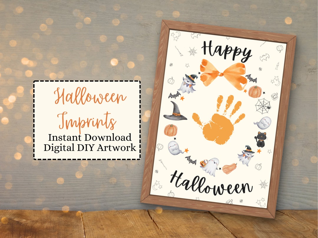 First Halloween Baby Handprint Art - DIY Printable Toddler Keepsake ...