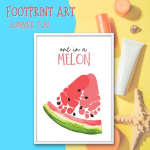 Watermelon Footprint Art: Summer Baby Keepsake (digital Download) - Etsy