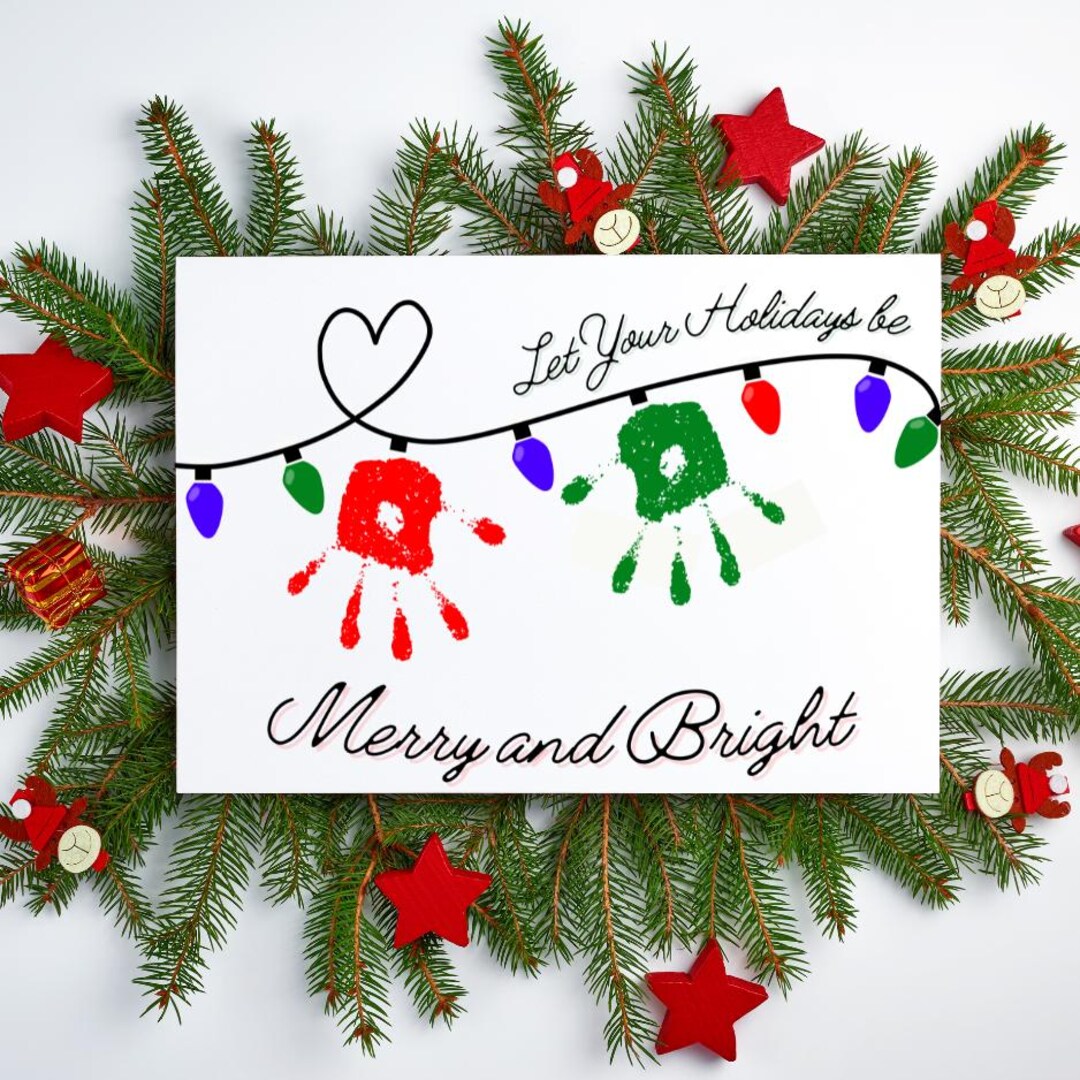 Festive Handprint Art Keepsake: Christmas Kids Craft Printable | Merry ...