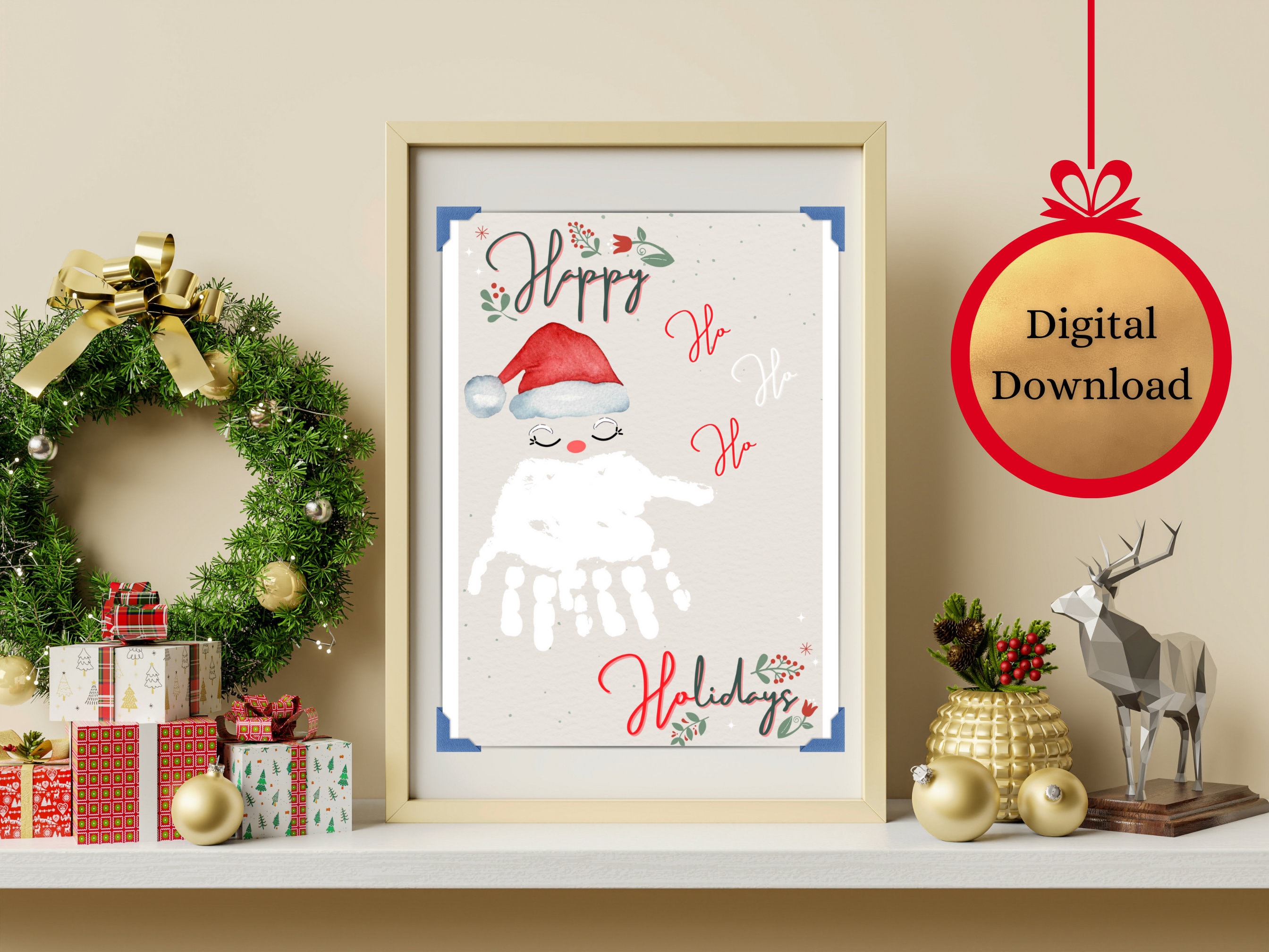 Christmas Handprint Art | Handprint Keepsake, Christmas Kids Craft ...