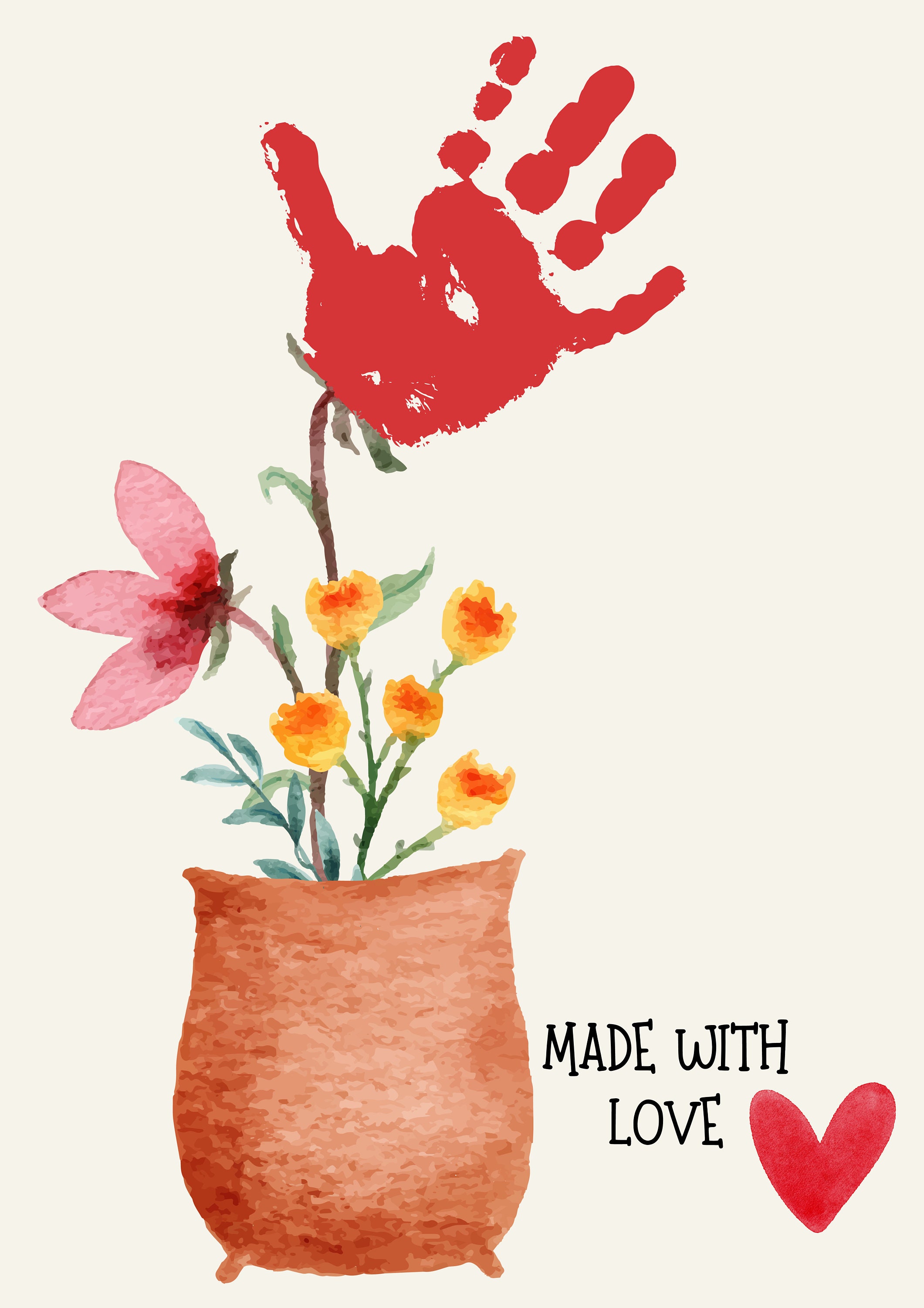 Floral Handprint Art Handprint Craft, Handprint Keepsake, Preschool ...
