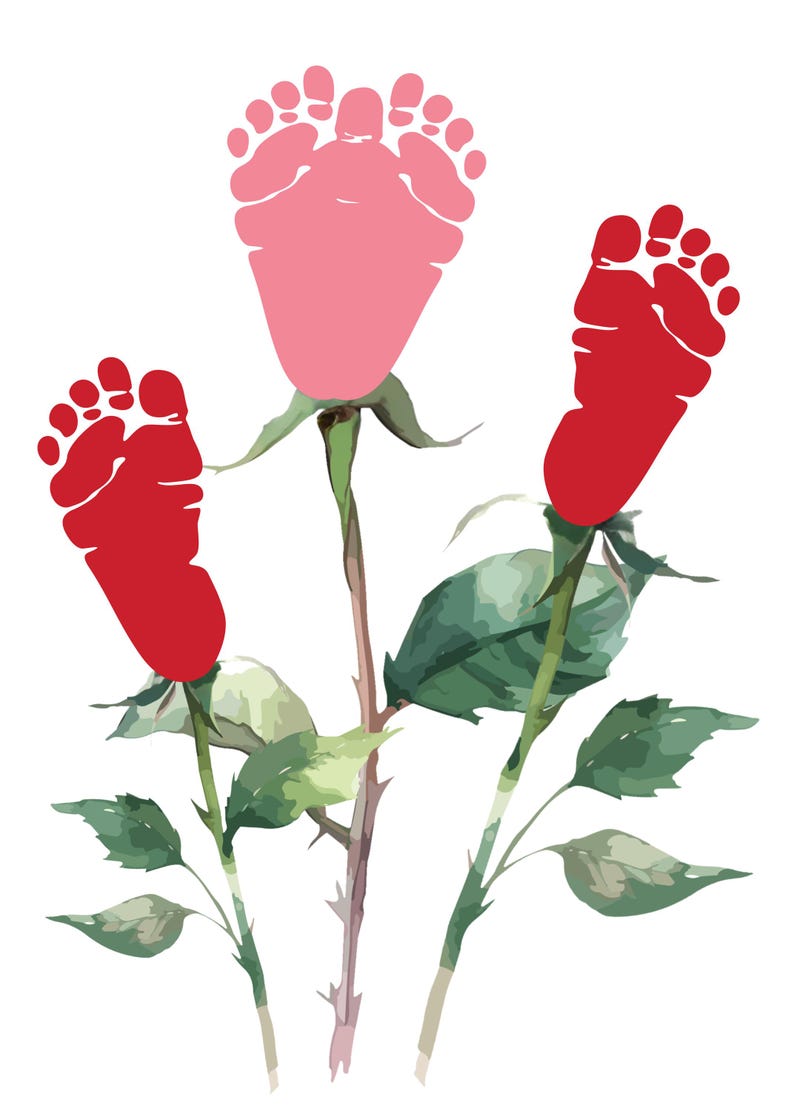 Valentine's Day Footprint Art: Keepsake Craft Printables for Kids ...