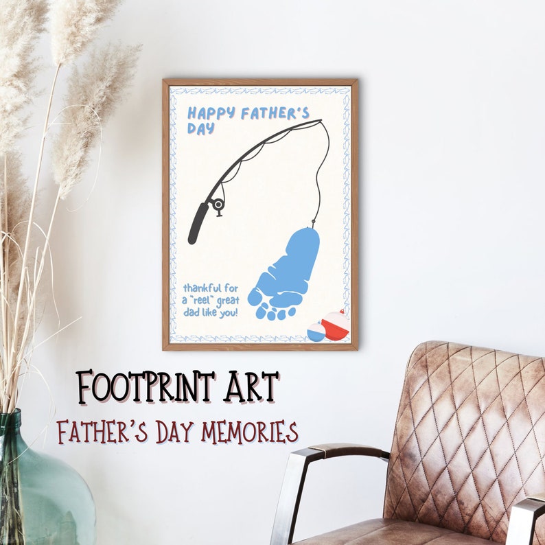 Father's Day Baby Footprint Art | Footprint Craft, Baby Footprint ...
