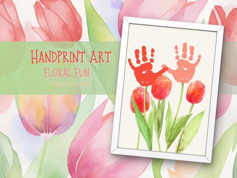 Handprint Tulip Art: Kids Keepsake Craft (digital Download) - Etsy