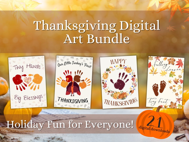 Thanksgiving Digital Art Craft Bundle | Thanksgiving Wall Art, Memory ...