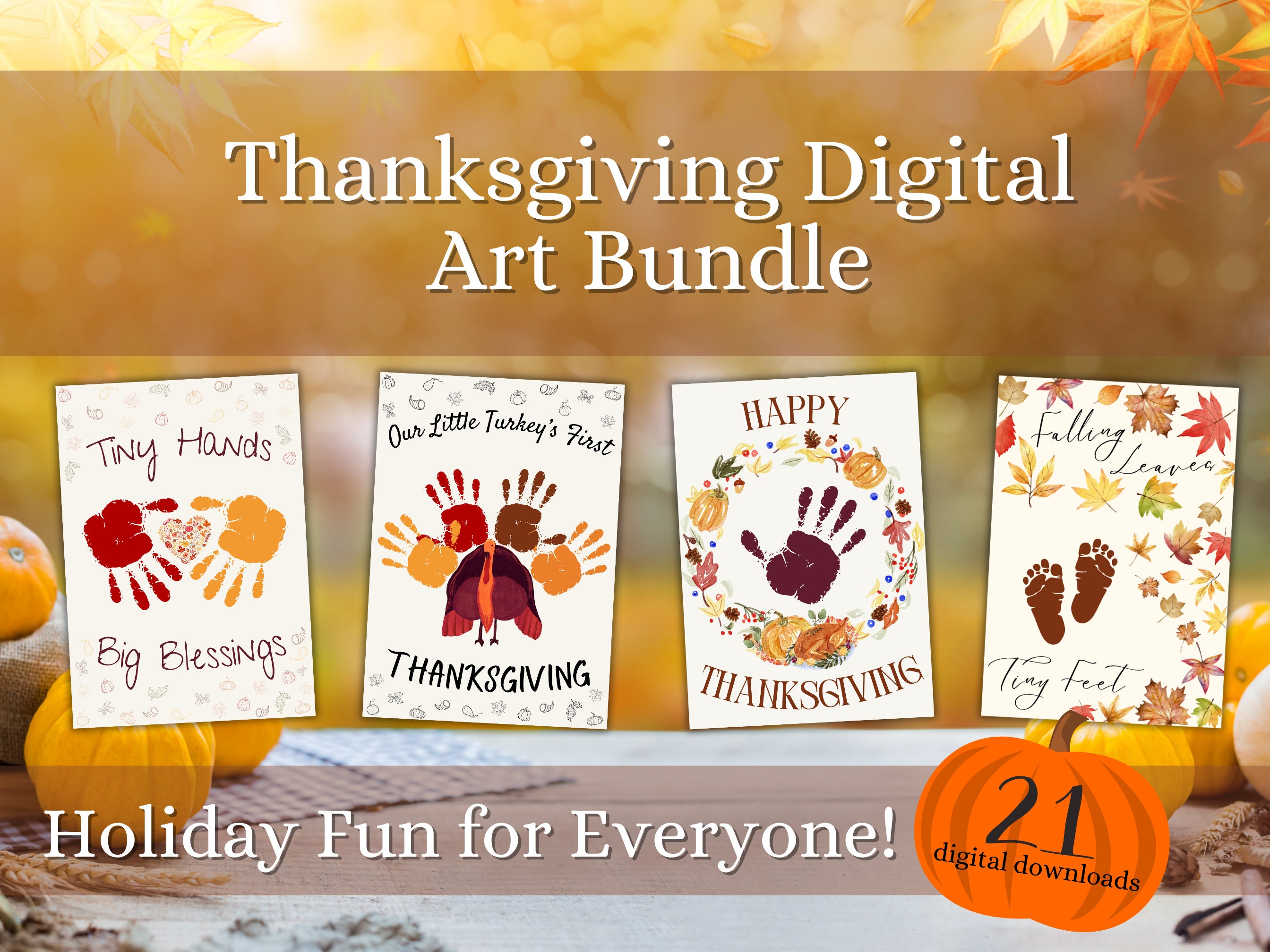 Thanksgiving Digital Art Craft Bundle | Thanksgiving Wall Art, Memory ...