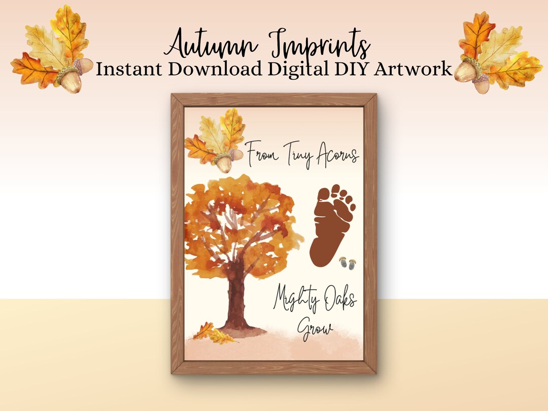 Autumn Footprint Art Print for Kids - Preschool Fall Crafts and ...