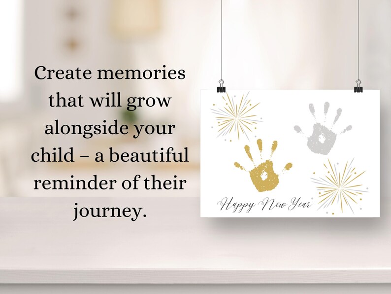 Festive New Year Handprint Art: DIY Keepsake Craft for Kids, Preschool ...