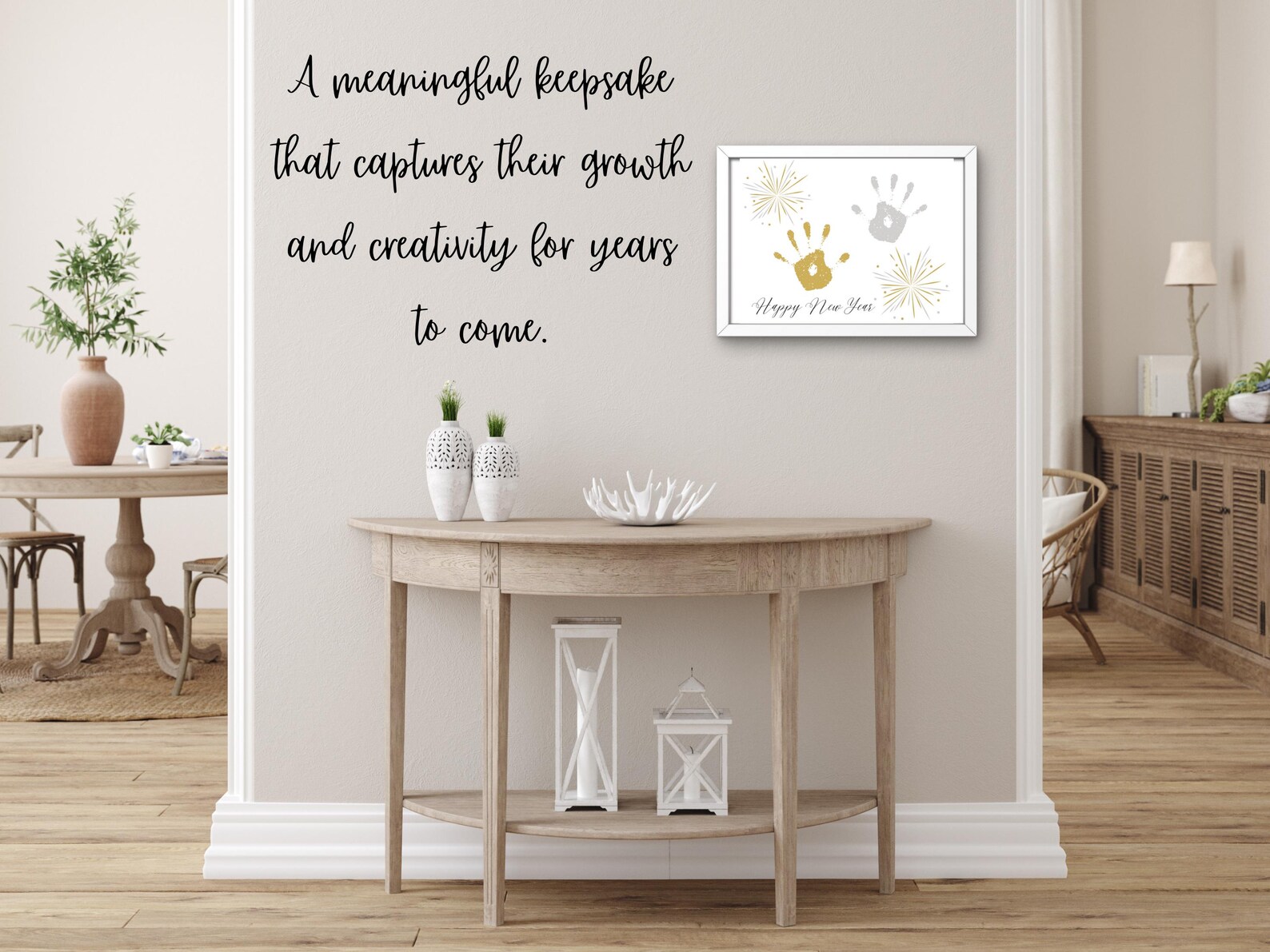 Festive New Year Handprint Art: DIY Keepsake Craft for Kids, Preschool ...