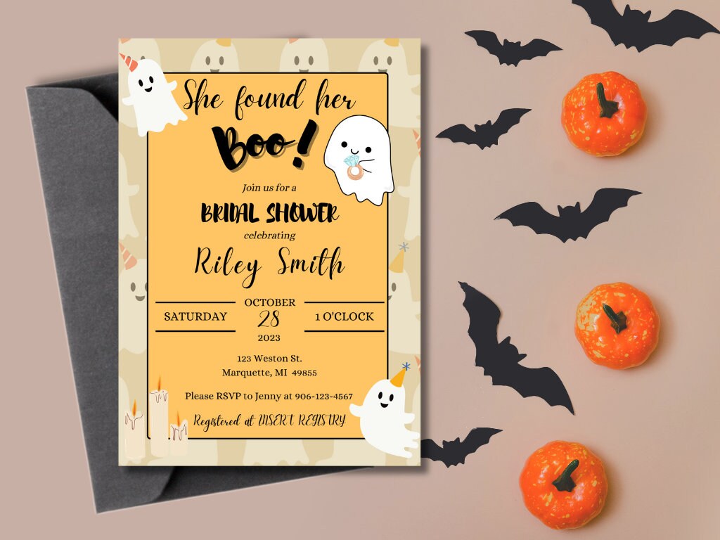 She Found Her BOO Bridal Shower Invitation Customizable - Etsy