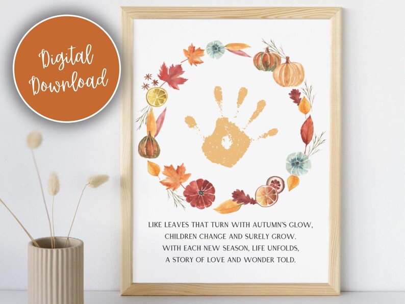 Fall Printable Art Bundle | DIY Handprint Crafts, Keepsake Decor ...