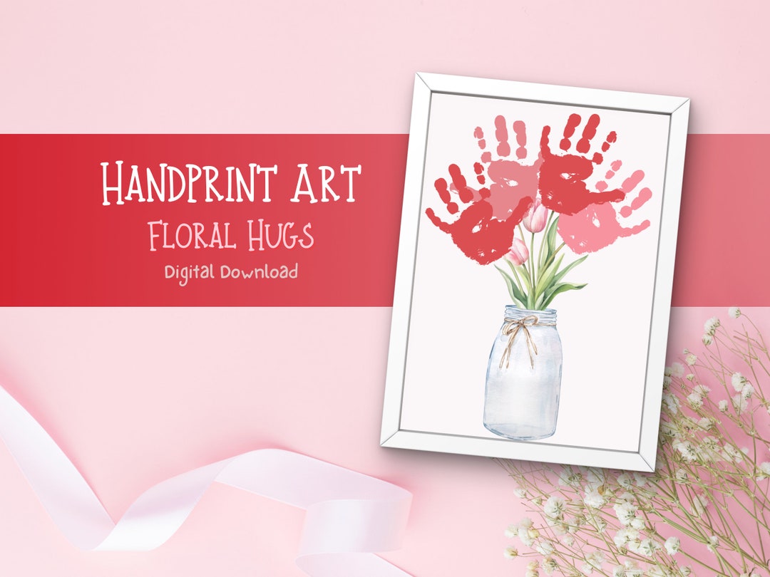 Floral Handprint Art: DIY Keepsake Craft for Kids, Preschool Printable ...