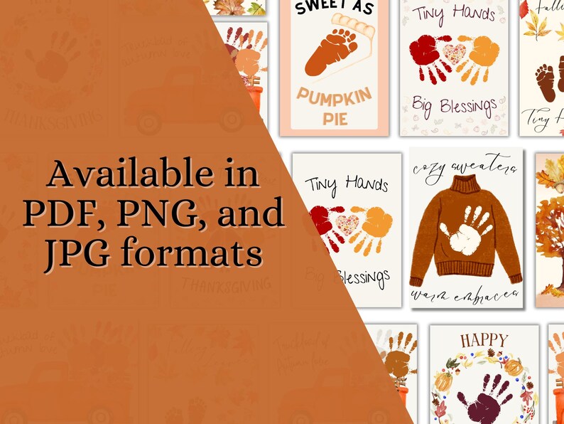 Fall Printable Art Bundle | DIY Handprint Crafts, Keepsake Decor ...