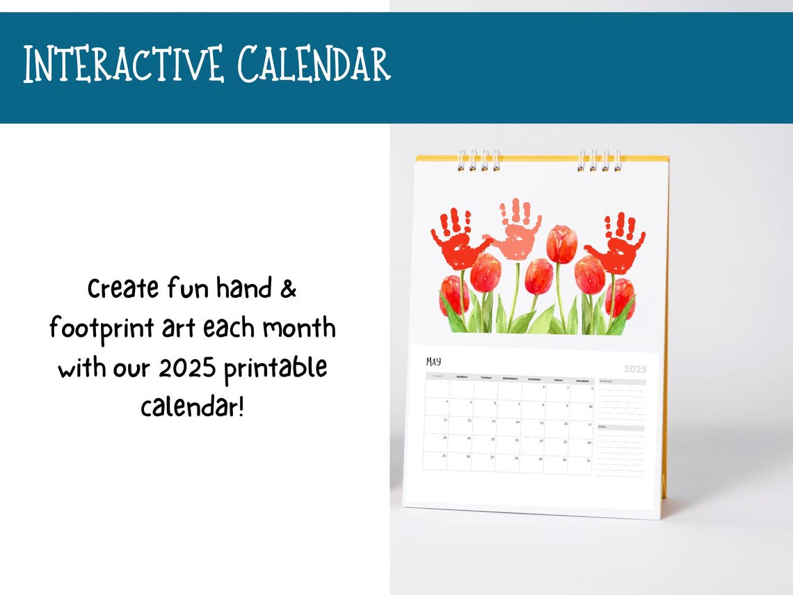 2025 Printable Hand & Footprint Calendar Bundle: Art Activity for Kids ...