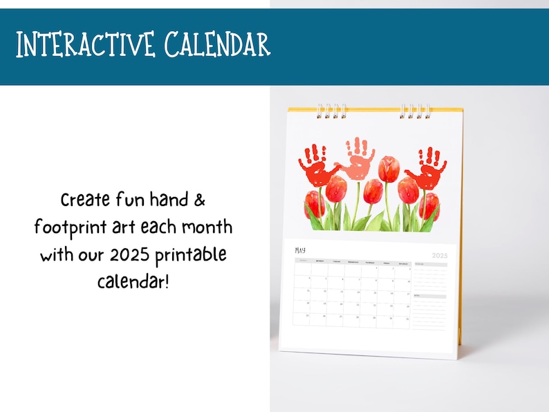 2025 Printable Hand & Footprint Calendar Bundle: Art Activity for Kids ...