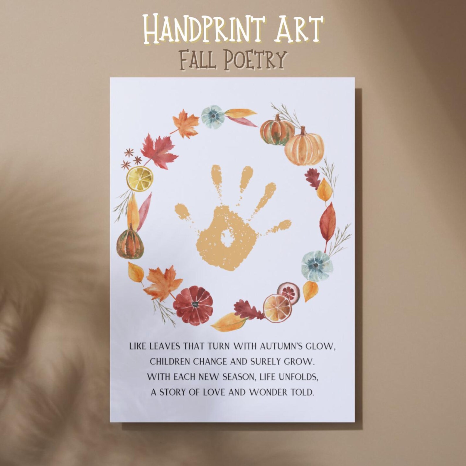 Footprint Art, Fall Art Print, Preschool Fall Printable, Preschool Fall ...