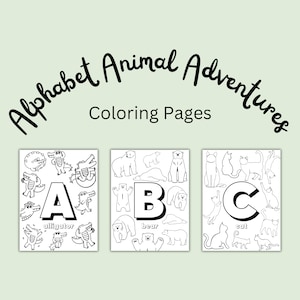 Animal Alphabet Adventures: Printable Coloring Pages for Kids | ABC ...