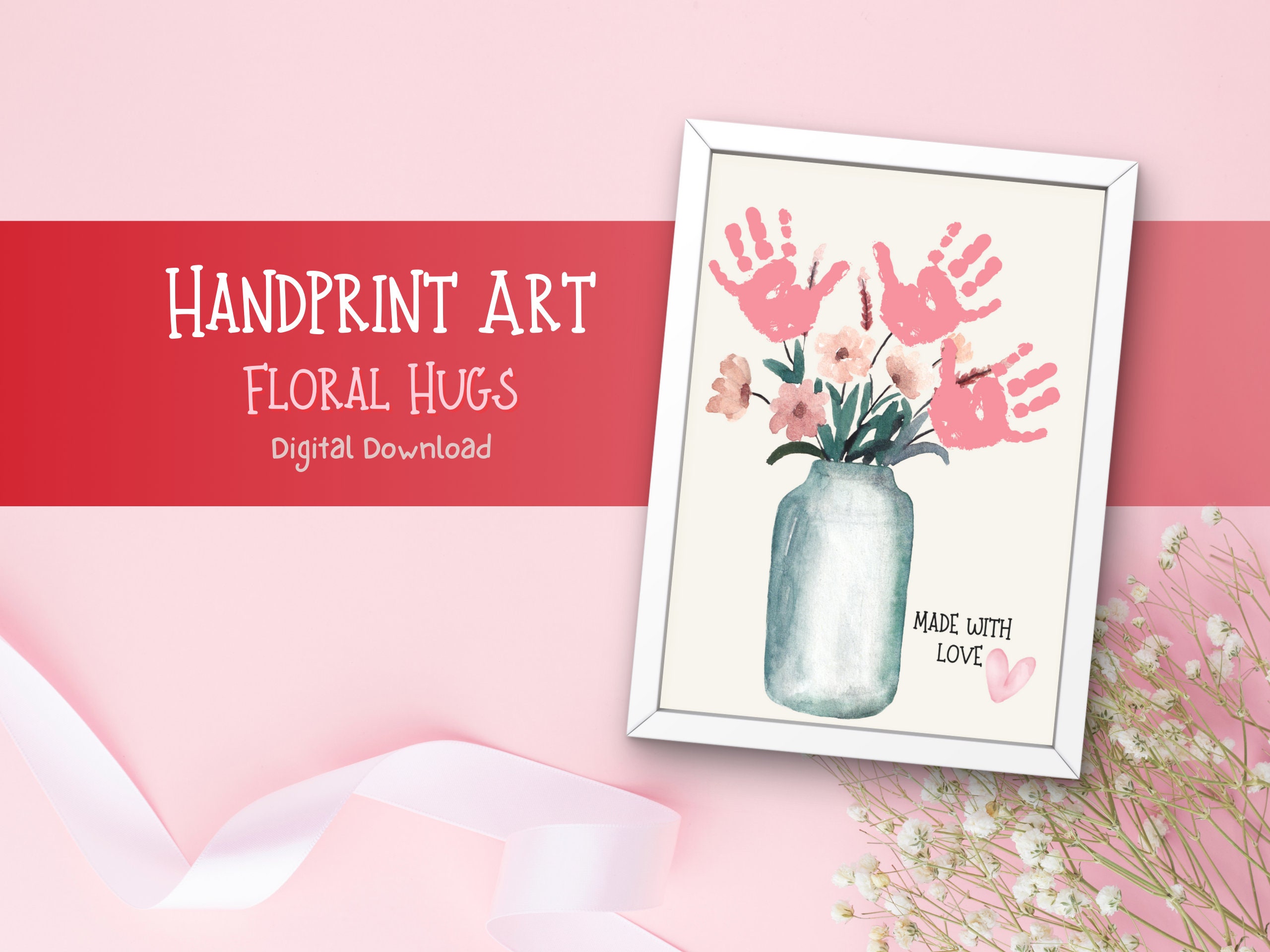 Floral Handprint Art Handprint Craft, Handprint Keepsake, Preschool ...