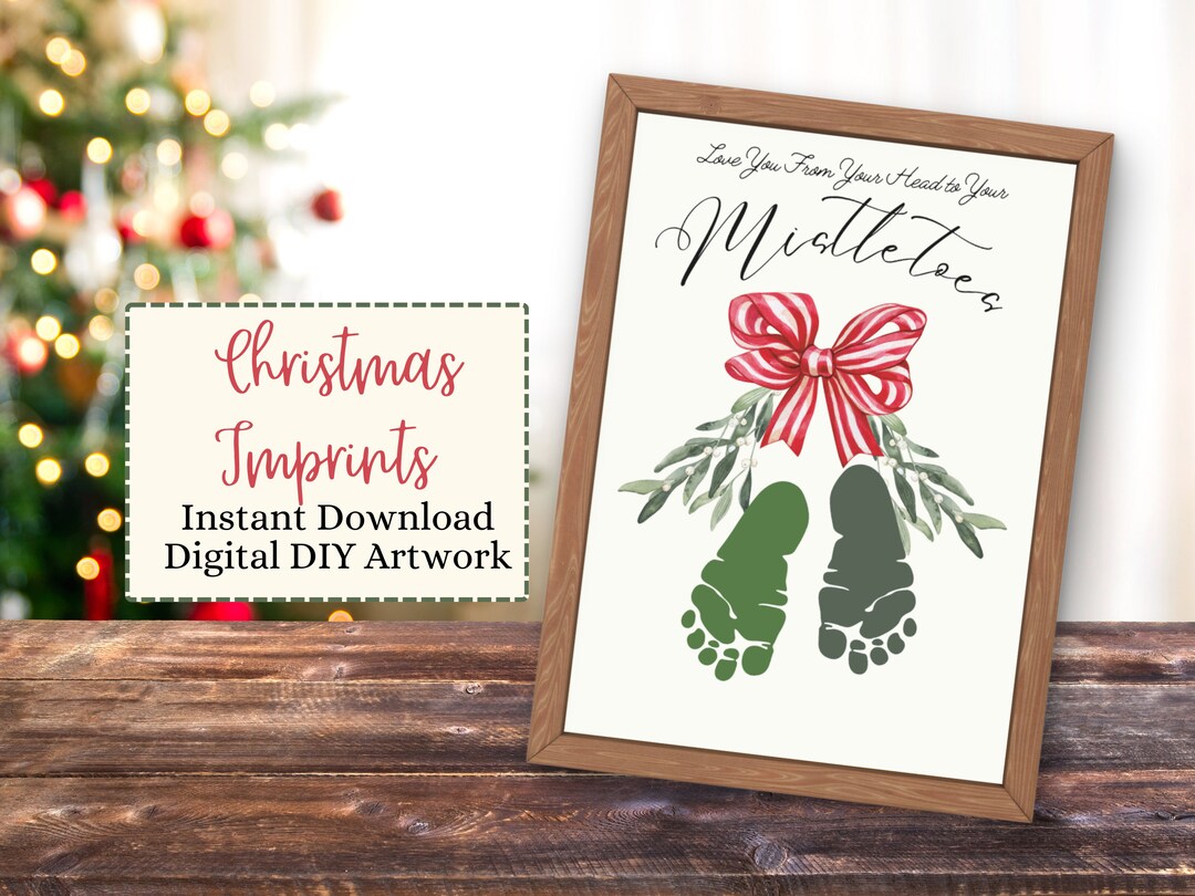 Christmas Footprint Art Footprint Keepsake, Christmas Kids Craft ...
