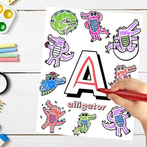 Alphabet Animal Adventures: Coloring Pages Alphabet Worksheets, Digital ...