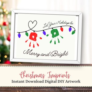 Festive Handprint Art Keepsake: Christmas Kids Craft Printable | Merry ...